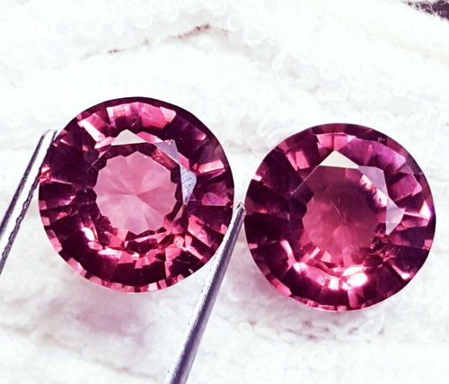 Loose Gemma Taglio Rotondo 18 CT Naturale Rodolite Granato Paio ...