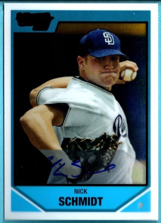 2007 Bowman DRAFT CHROME AU Autograph Auto Nick Schmidt Card # BDPP121 ...