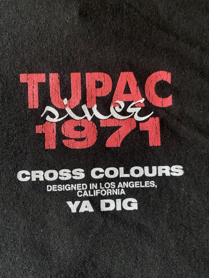Cross Colours 2Pac Tupac Shakur T Shirt Mens LARGE Black Graphic Hip ...