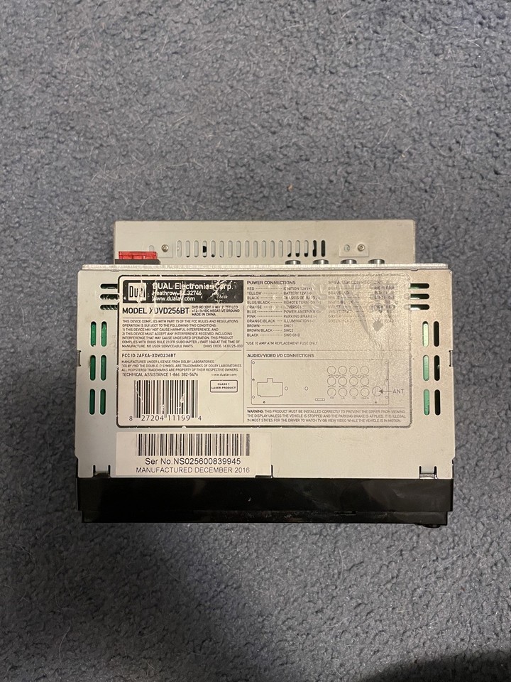 Dual Electronics Car Stereo Multimedia 6.2" Model XDVD256BT | eBay