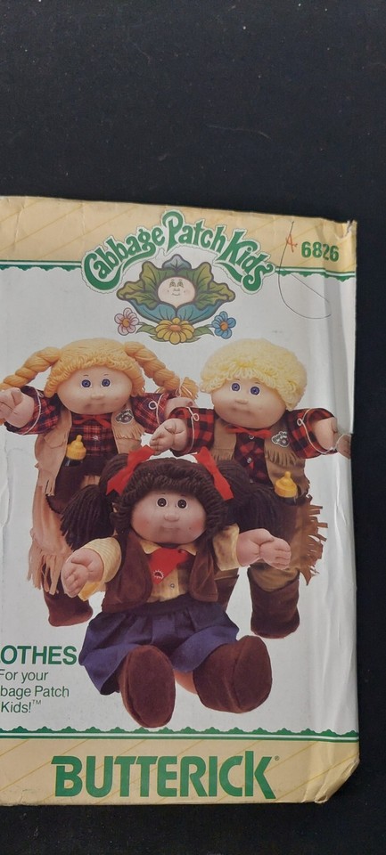 Cabbage Patch Kids Butterick Sewing Pattern Uncut Doll Clothes FREE ...