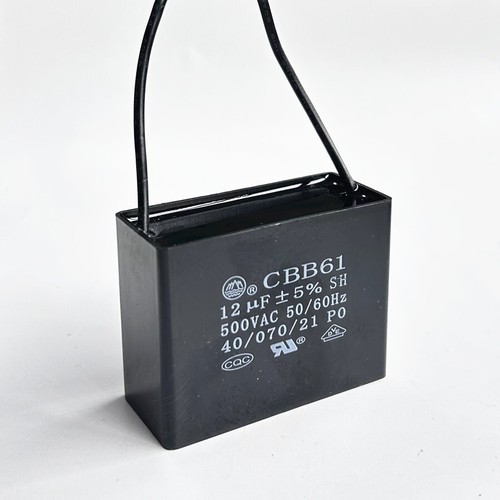 CBB61 12mfd 12uF 500V VAC 50/60Hz FAN MOTOR RUN Capacitor 2 WIRES ± 5% ...
