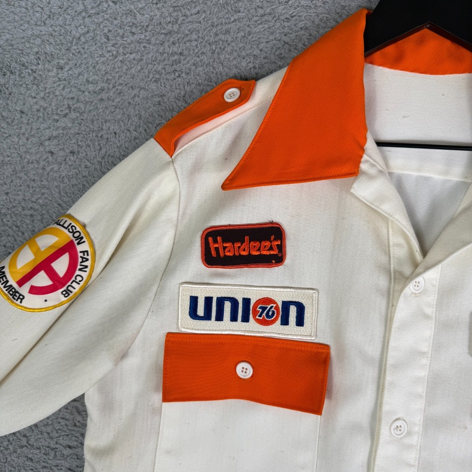 Vintage 80s Bobby Allison Hardee's Pit Crew Nascar Uniform Shirt Medium ...