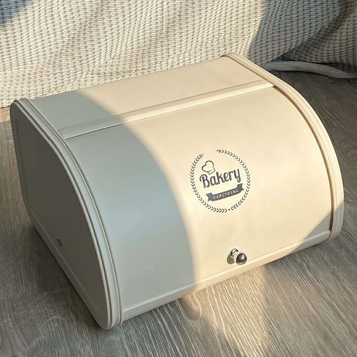 Vintage Bread Bin Roll Up Curved Lid Bread Box Food Storage Loaf ...