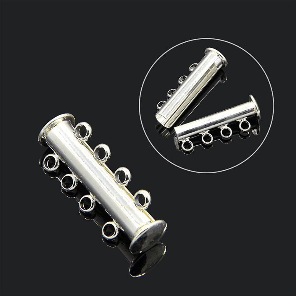 Beadsmith Multi-strand Slide Lock Clasps Silver 4-strand 3 Sets ...