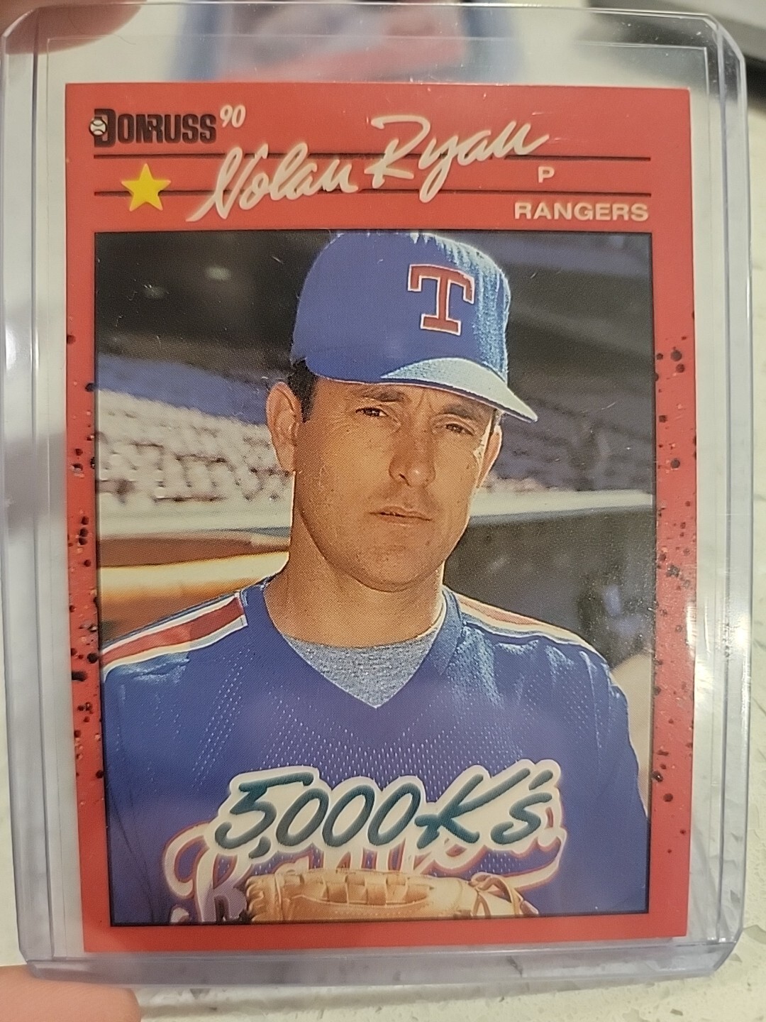 NOLAN RYAN 1990 Donruss 5000K ERROR Card #659 NO DOT Inc RARE Misprint ...