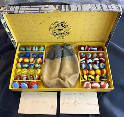 VHTF ART DECO AKRO AGATE #250 ORIGINAL BOX W/INSERTS BAG & AKRO CS ...