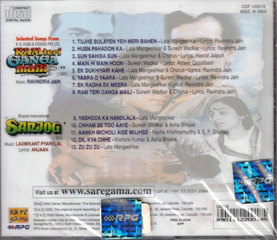 Ram teri ganga maili / Sanjog - 2 in one - Hindi Music [ CD]RPG | eBay