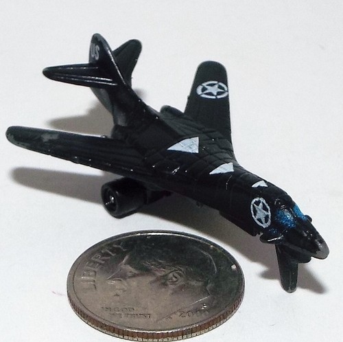 Very Small Micro Machine Plastic B-1b Lancer Jet Bomber in Black w ...