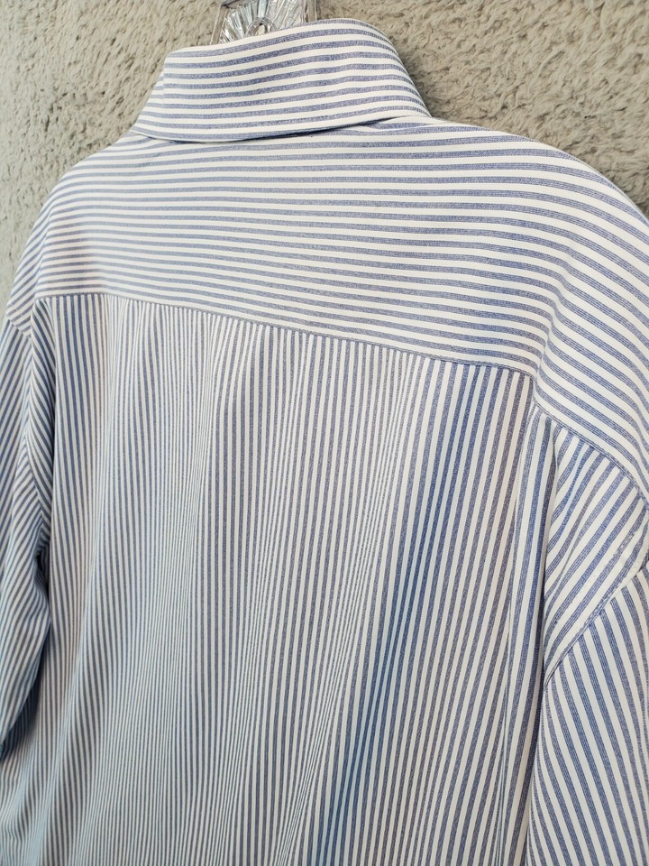 Elliot Mulryan Luxury Mens L/S Button Up Shirt Classic White & Blue ...