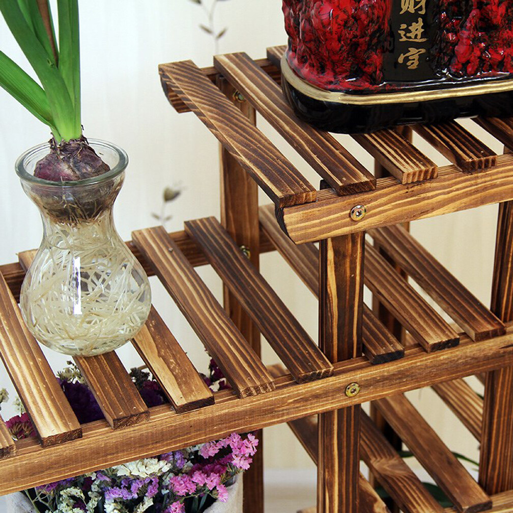 Shabby Chic Rustic Folding Wood Display Stand Shelf Unit Florists Shops ...