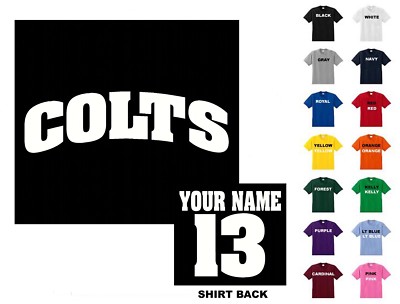 Colts College Letters Football Custom T-shirt #240 - Free Shipping | eBay
