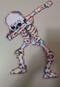 Skeleton skull perler kandi necklace, rave, PLUR, halloween sprite hama ...