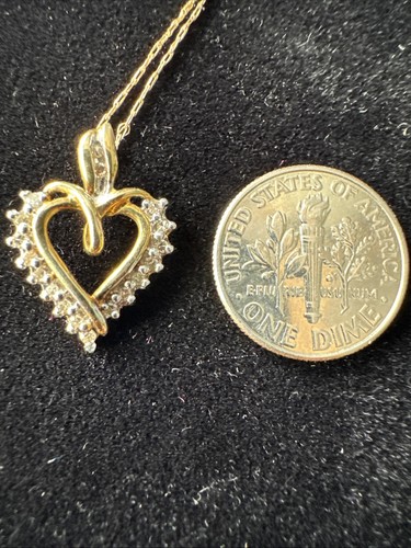 Vintage ADL 10k & Diamond Heart Pendant 22” Necklace TW 1.7g | eBay