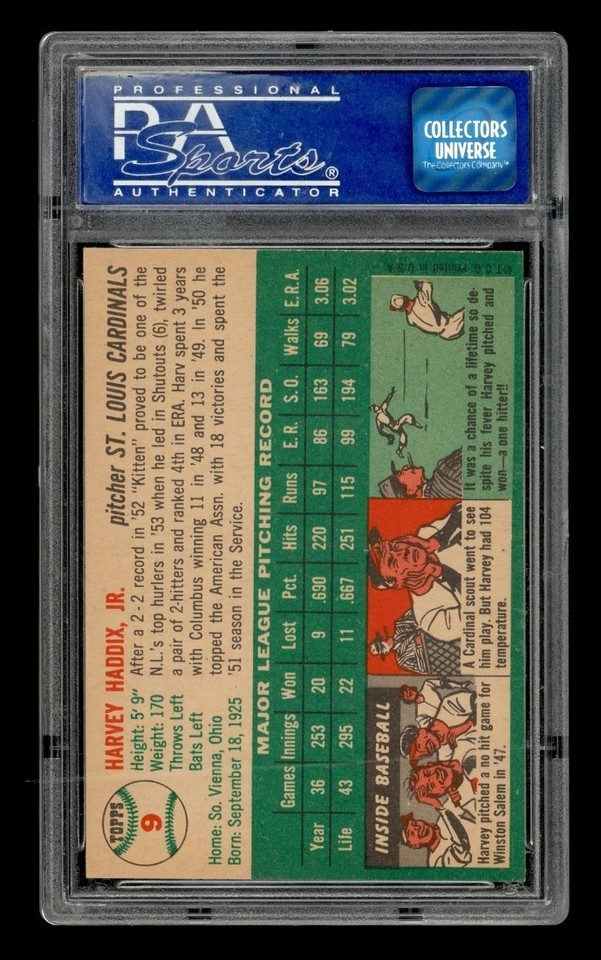 1954 Topps Set-Break # 9 Harvey Haddix PSA 8 NM-MT | eBay