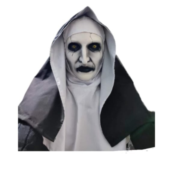 The Nun Valak Mask Latex Mask W/Hood Halloween Nun Headdress | eBay