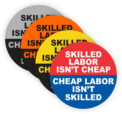 (4) Skilled Labor Isnt Cheap Hard Hat Stickers / Welder Helmet Decals ...