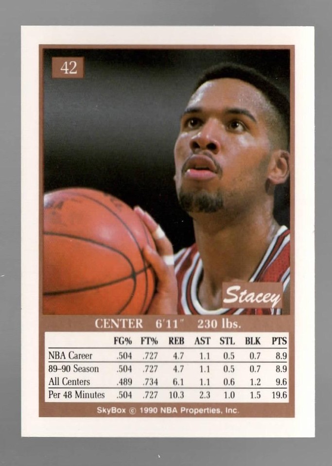 1990-91 SkyBox Stacey King Chicago Bulls #42 Near Mint or Better | eBay