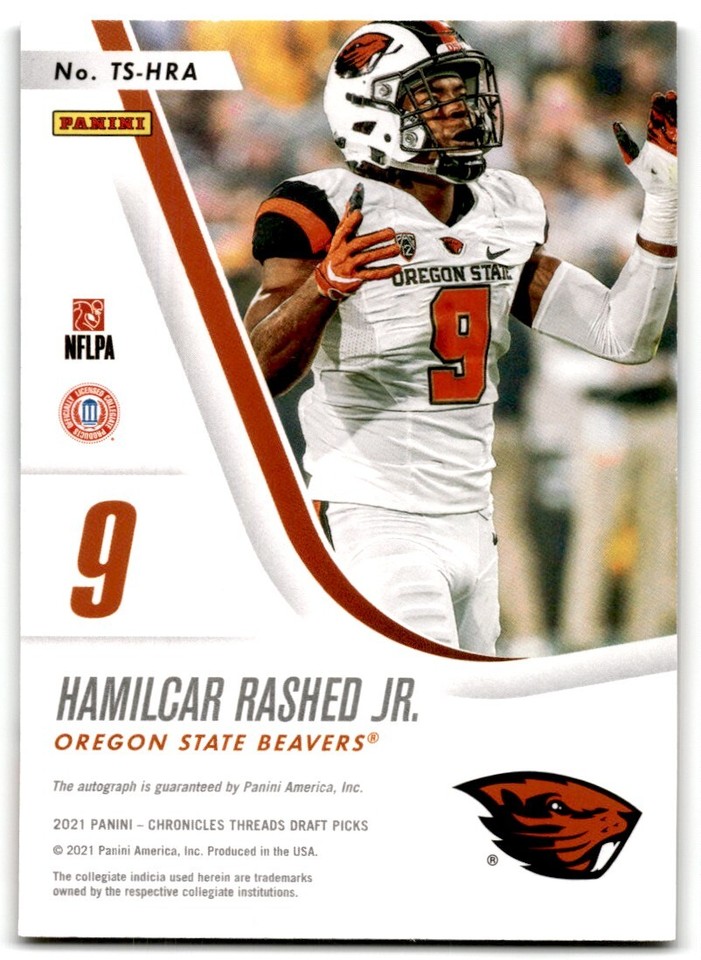 2021 Panini Chronicles Draft Picks Threads Rookie Signatures Hamilcar ...