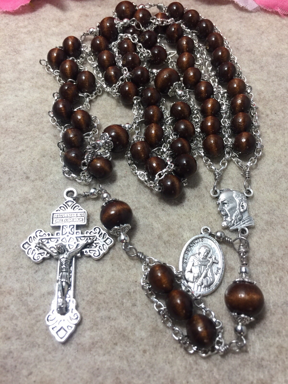 St. Francis Ladder Catholic Rosary - St. Padre Pío Rosary - Handmade | eBay
