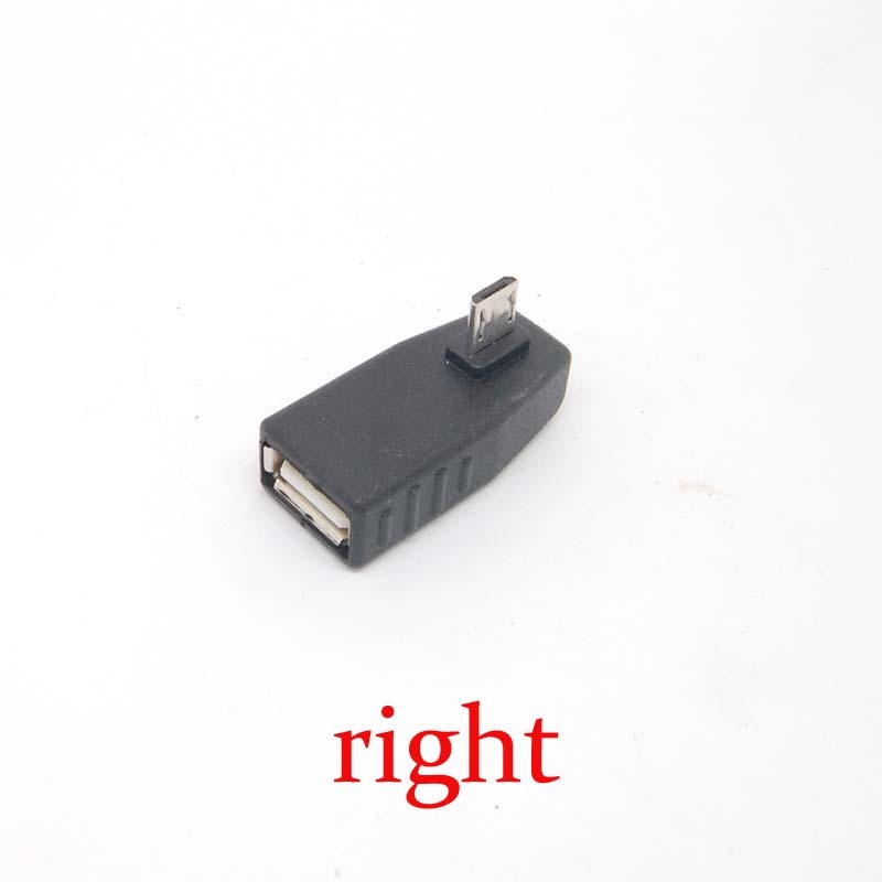 90 Degree right/left angle Female to micro USB 2.0 B Male OTG Adapter ...