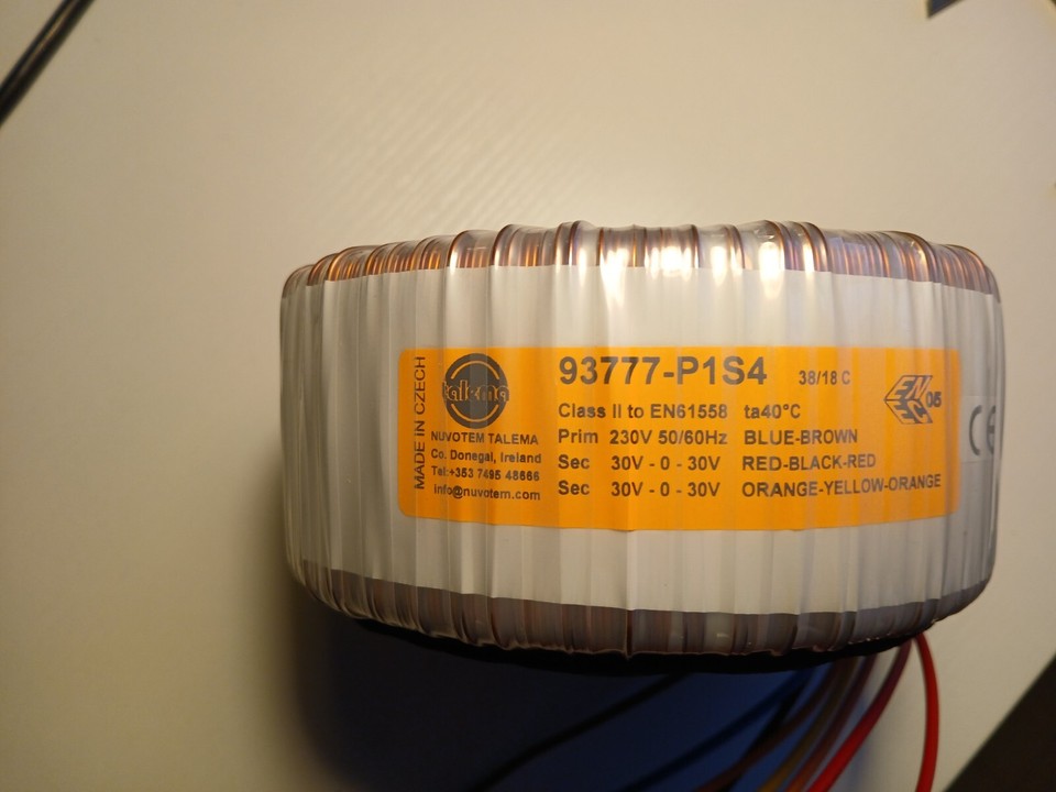 Audio grade Toroidal transformer 600VA Nuvotem Talema Potted 30-0-30 x ...