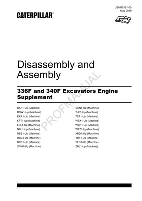 Caterpillar 336F 340F EXCAVATOR Engine Supplement Disassembly Assembly ...