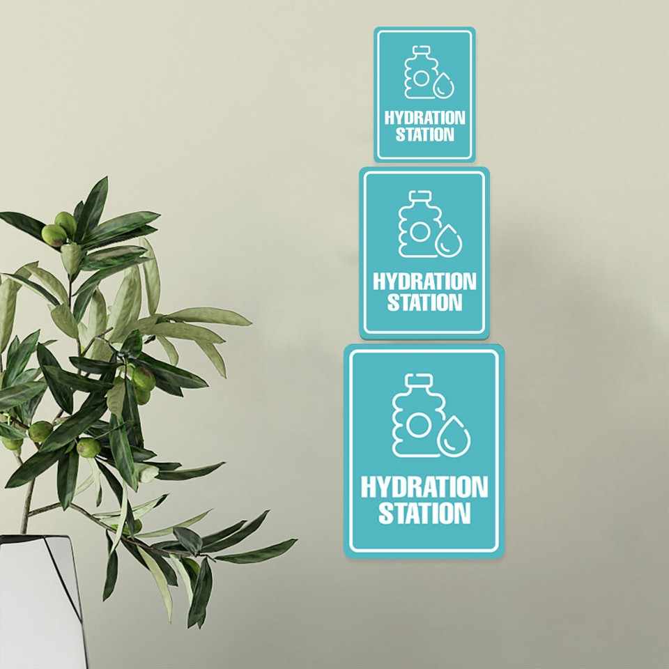 Portrait Round Plus Hydration Station Wall or Door Sign | eBay
