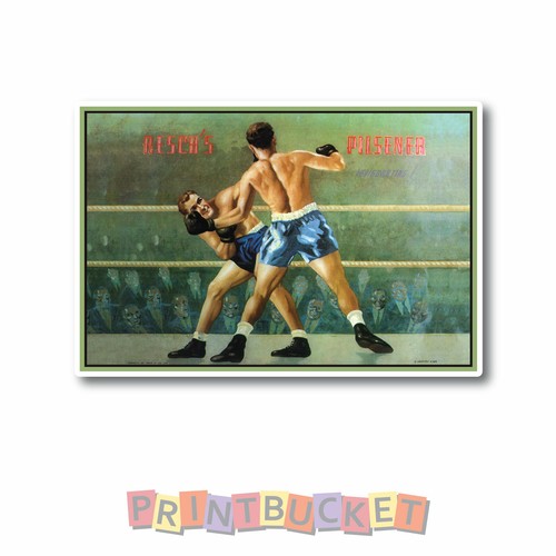 Resch's Boxing sticker A4 quality waterproof vinyl beer fridge man cave ...