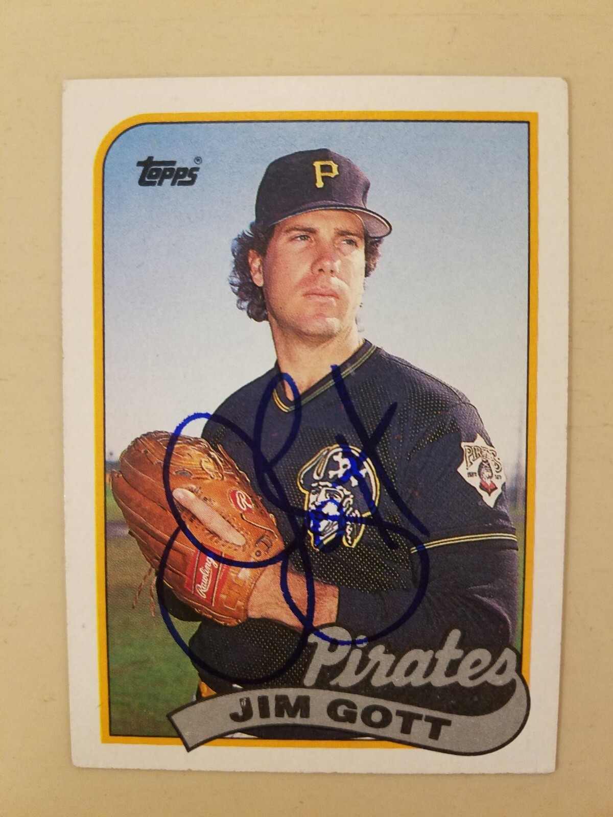 Jim Gott Signed Auto Vintage 1989 Topps Pittsburgh Pirates Giants NICE ...