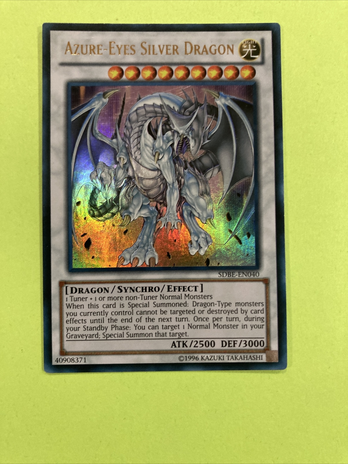 AZURE-EYES SILVER DRAGON SDBE-EN040, HOLO, YU-GI-OH CARD (LP/NM) | eBay