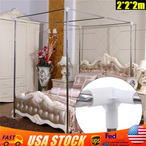 2*2*2m 4-Corner Bed Canopy Frame Post Bracket Mosquito Netting Curtain Support | eBay