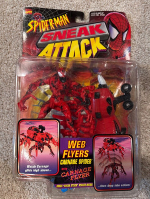 Spider-Man Sneak Attack Web Flyers Carnage Action Figure Vtg 1997 Toy ...