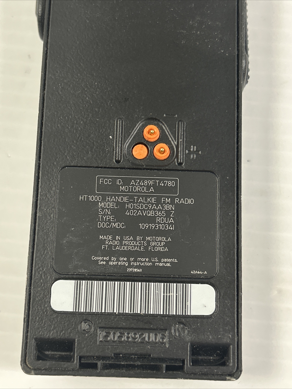 Motorola Ht1000 VHF Two Way Radio H01KDC9AA1DN 2 Channel for sale ...