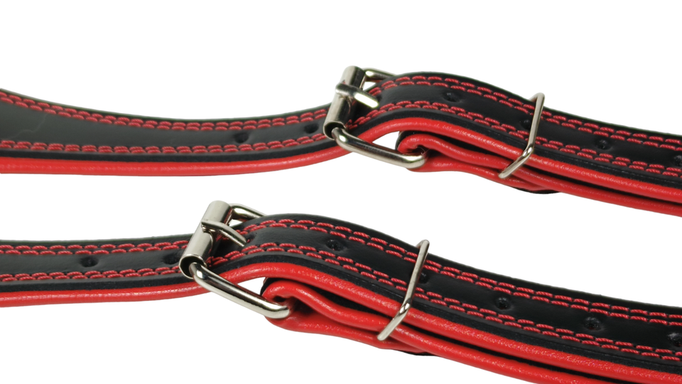 ProLine 7cm Red Genuine Leather Accordion Shoulder Straps | eBay