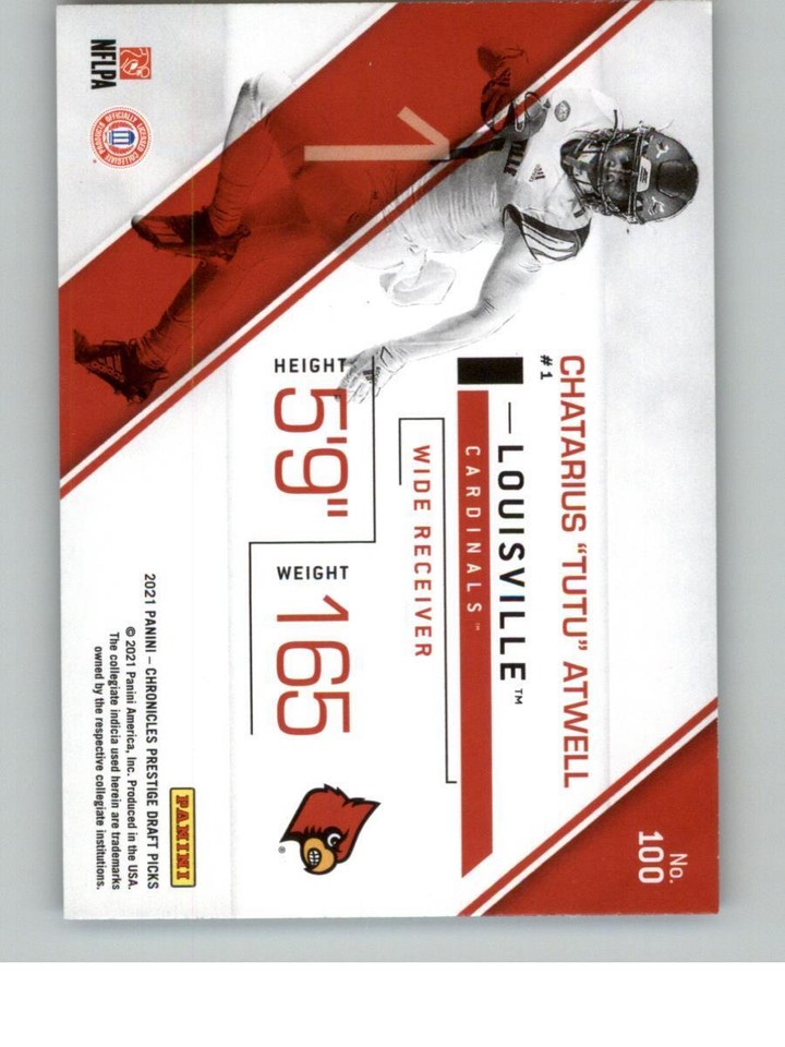 2021 Panini Chronicles Draft Picks Collegiate Tutu Atwell 100 Prestige ...