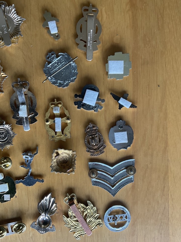 Various Army Staybrite Brass Economy Badges Para Tank Lancers QARANC ...