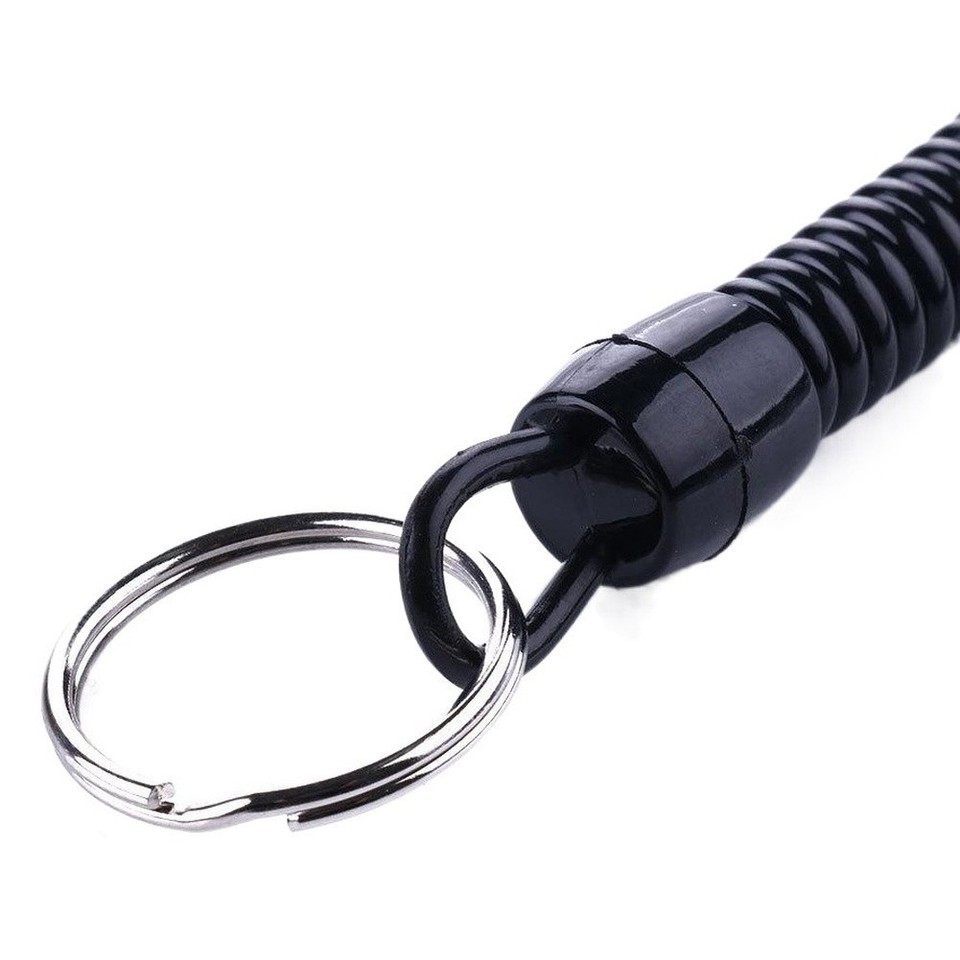 Lightweight Security Key Chain Holder with Spring Loaded Safety Coil ...