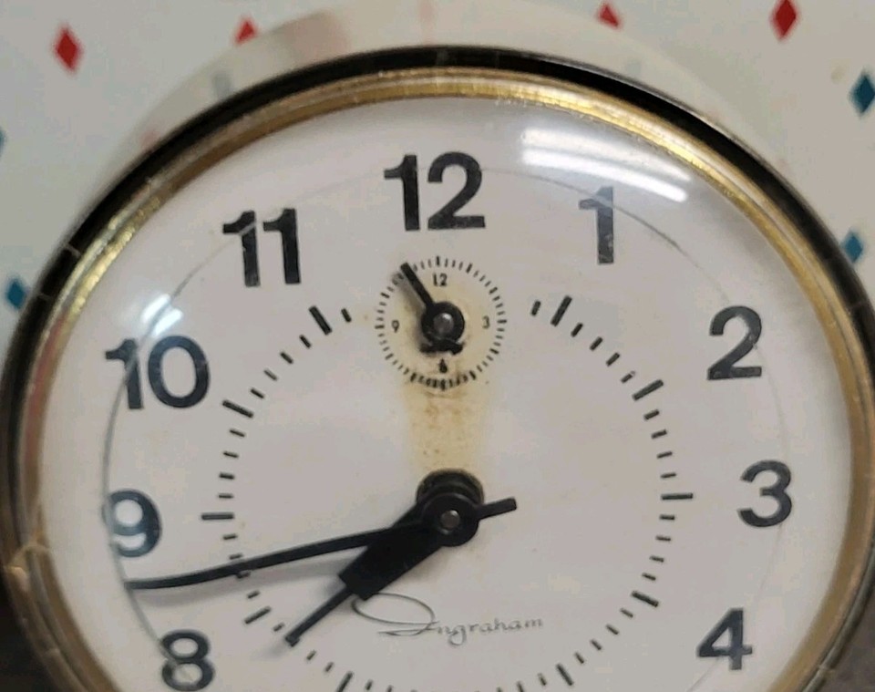 Nice Vintage 1950s Ingraham Metal Wind-Up Alarm Clock, Made In Canada ...