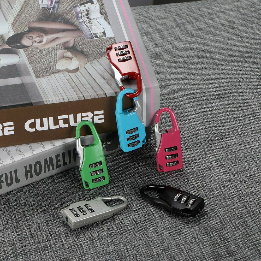 3-Dial Combination Padlock Case Luggage Travel Suitcase Resettable Lock ...