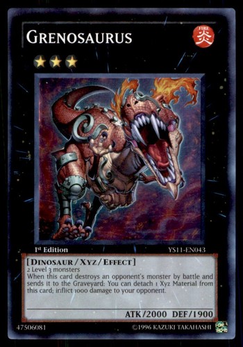 Yu-Gi-Oh! 1st Edition Grenosaurus #YS11-EN043 Light Play | eBay