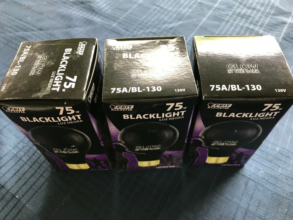 3- Feit 75 Watt A19 Black Light Light Bulb | eBay