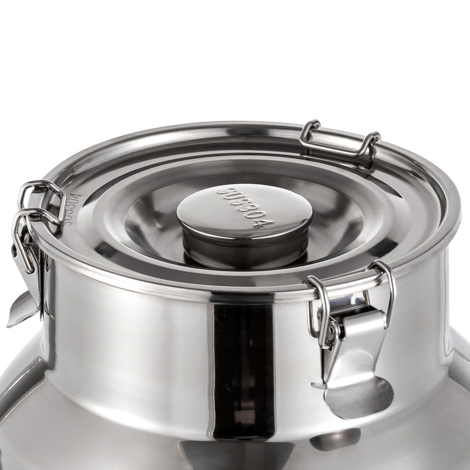 20L Milk Can Oil Pail Storage Bucket 304 Stainless Steel Wine Barrel ...