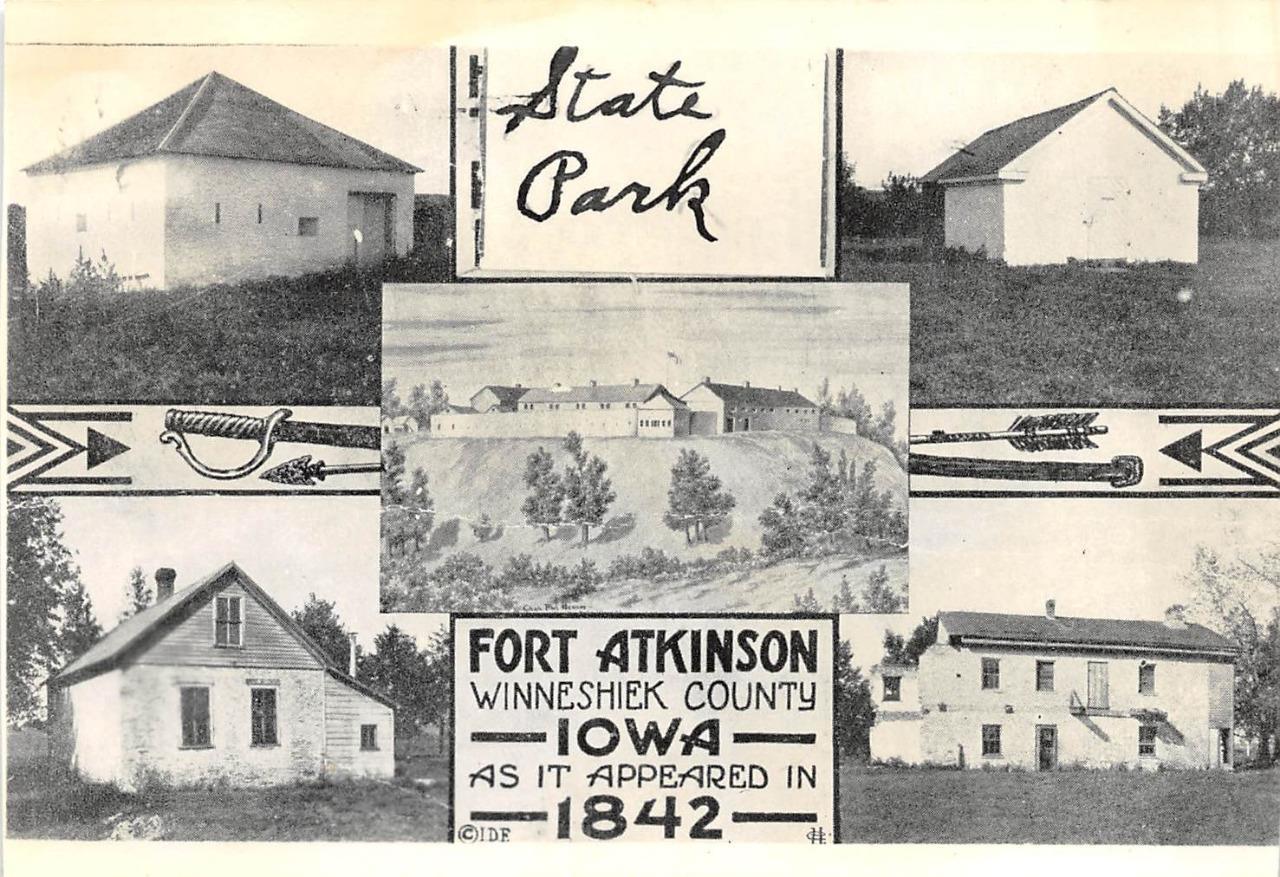 RPPC STATE PARK FORT ATKINSON IOWA STUDIO REAL PHOTO POSTCARD (c. 1940s ...