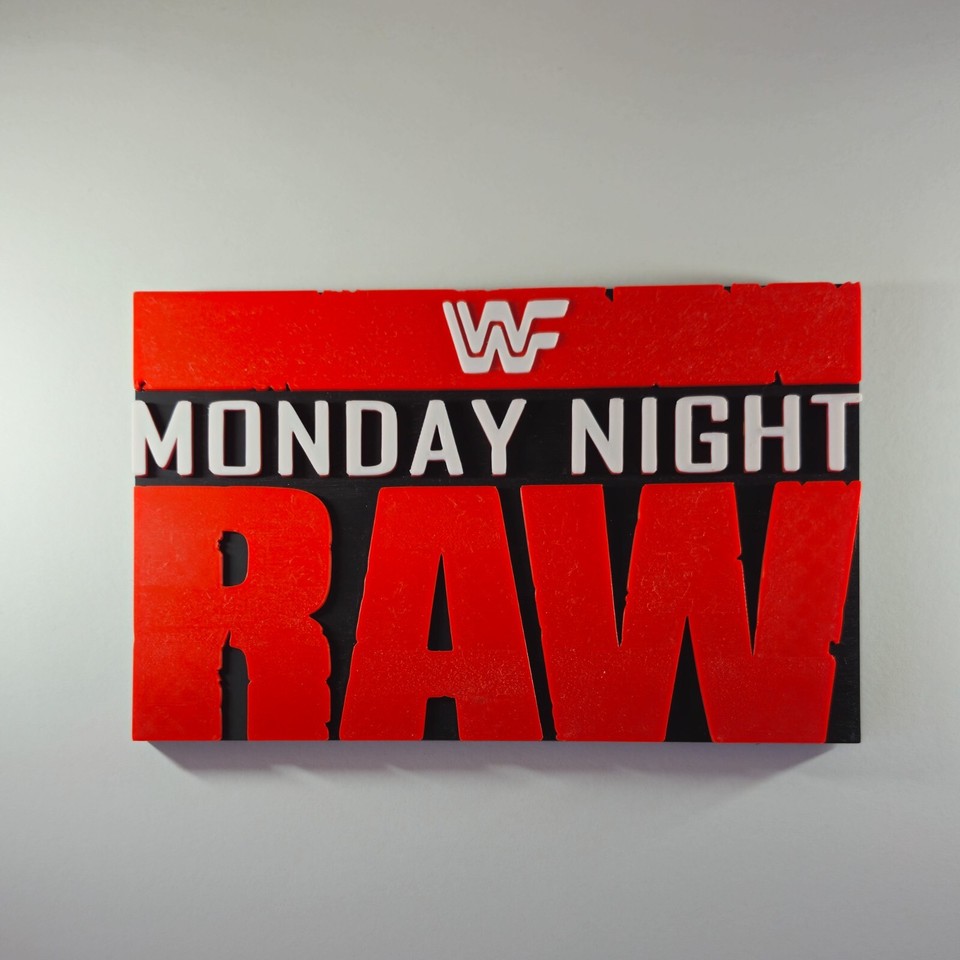 WWF Monday Night 3D printed stand 8" x 5" Wrestling free standing ...