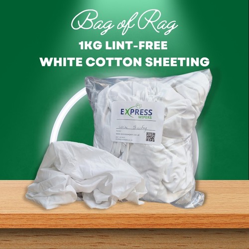 1kg Bag 100% Cotton Sheet Lint-Free Cleaning Rags / Wipers / Cloths ...