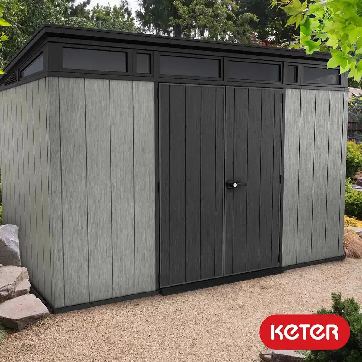Keter Artisan 3.4 x 2.1m Storage Shed - Grey (241735) for sale online ...