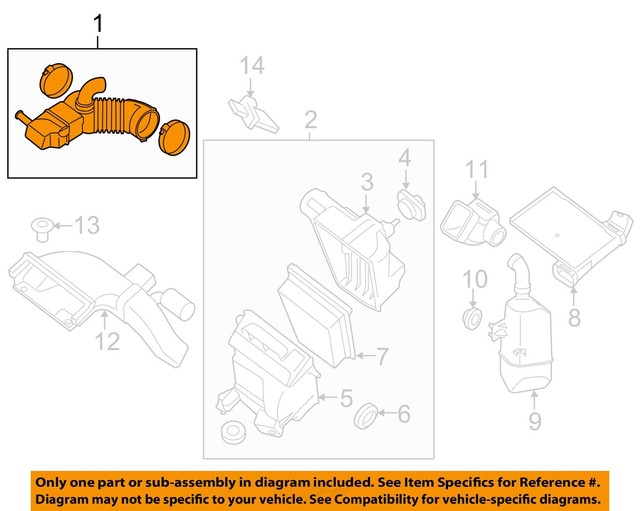 Nissan OEM 07-12 Sentra Air Cleaner Intake-upper Duct Tube Hose ...