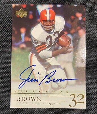 2001 UD Legends JIM BROWN AUTO /50 Upper Deck Autograph SIgnature SP ...