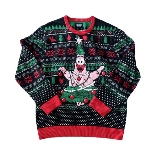 Spongebob Squarepants Patrick Men's Knit Ugly Christmas Sweater ...